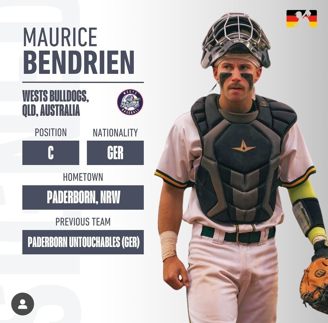 IMPORT PLAYER - MAURICE BENDRIEN - Western Districts Baseball Club